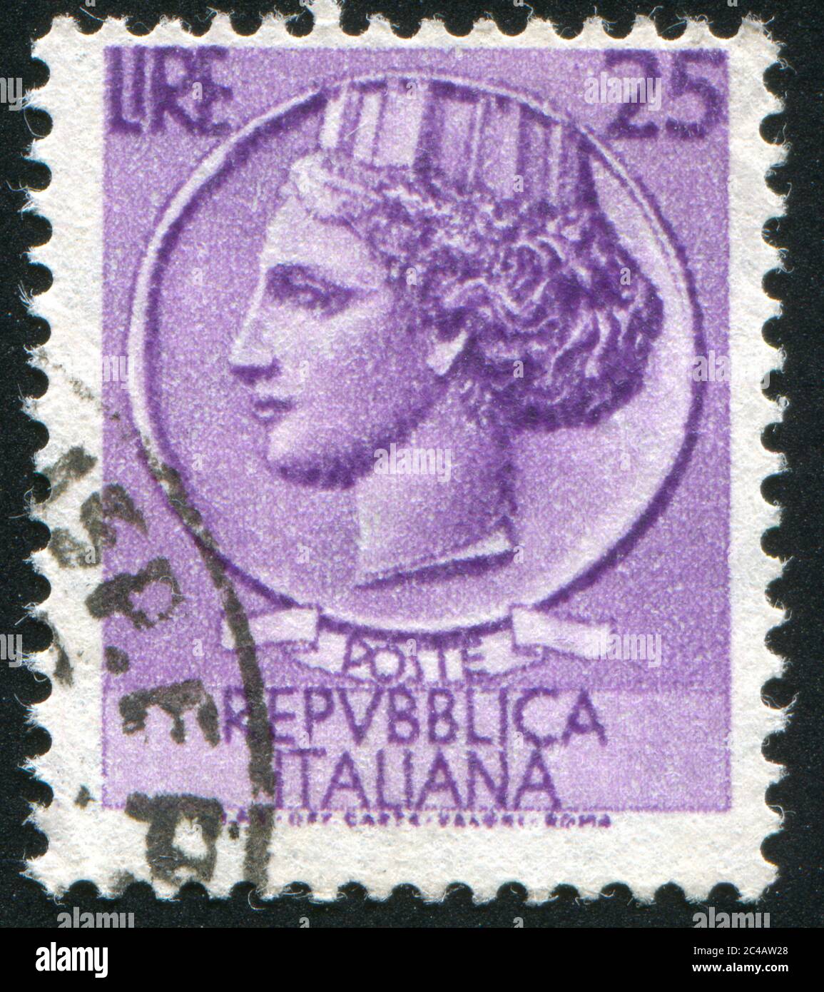 ITALY - CIRCA 1953: stamp printed by Italy, shows Female head, circa ...
