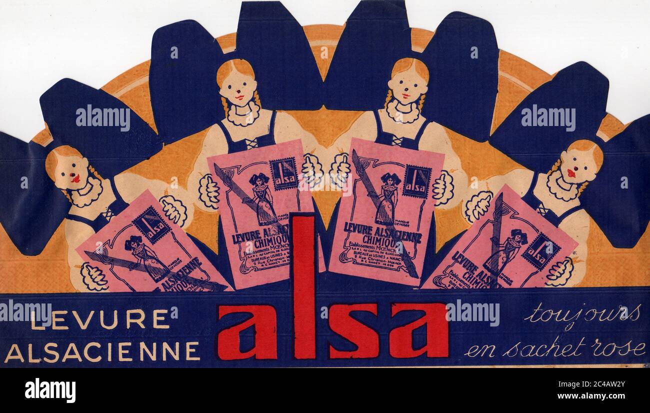 Chapeau papier levure Alsa vers 1950 / Alsa yeast paper hat circa 1950 ...