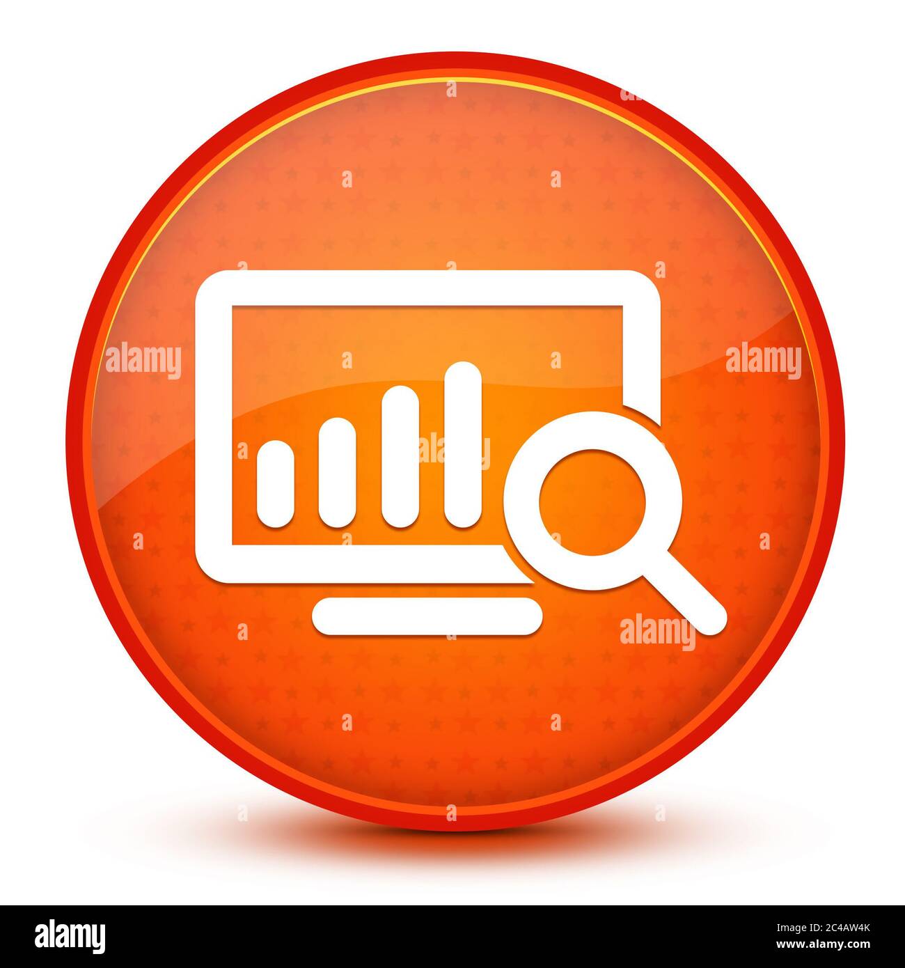 Chart icon isolated on glossy star orange round button illustration ...