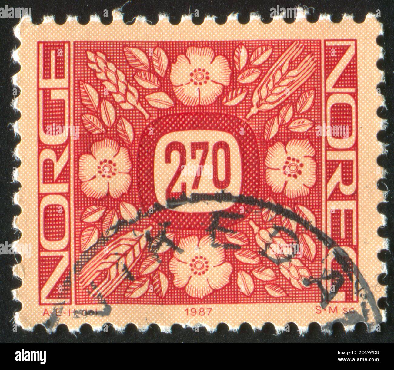 NORWAY - CIRCA 1987: stamp printed by Norway, shows ornament, circa ...