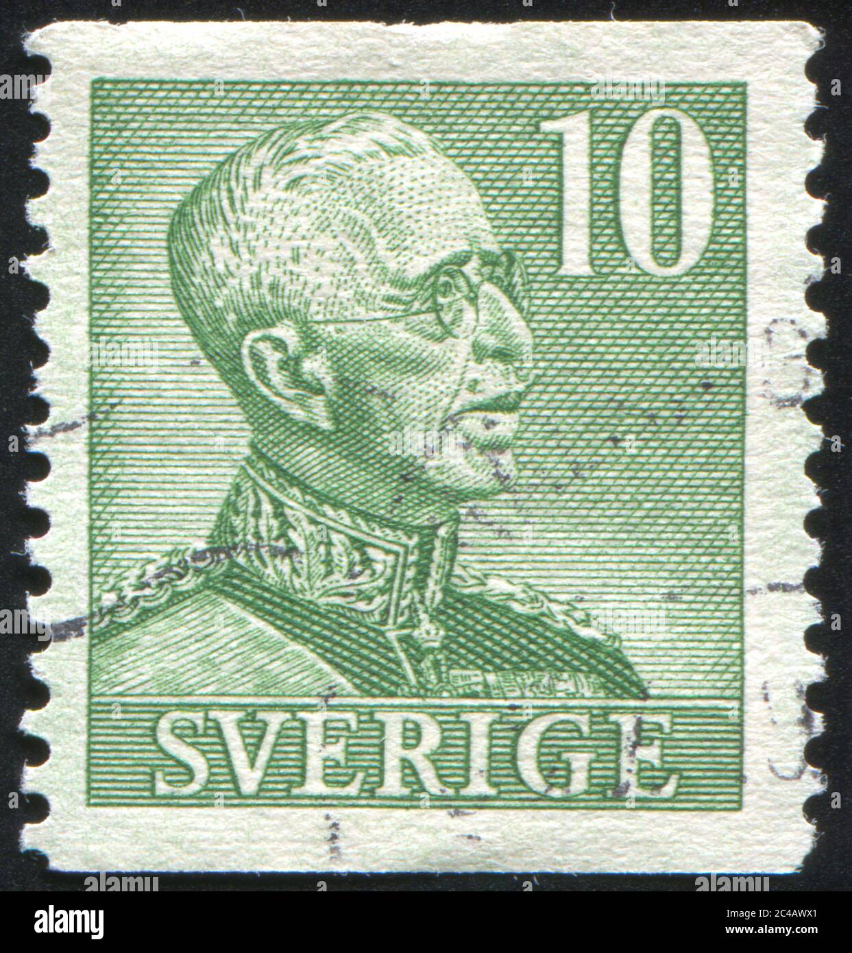 SWEDEN - CIRCA 1939: stamp printed by Sweden, shows King Gustaf V ...
