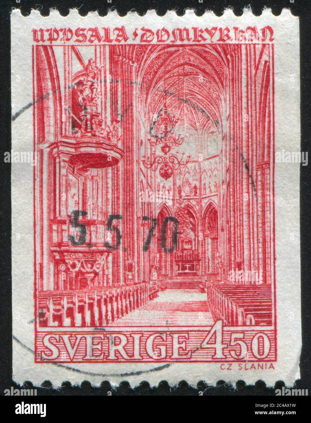 SWEDEN - CIRCA 1967: stamp printed by Sweden, shows Uppsala Cathedral ...