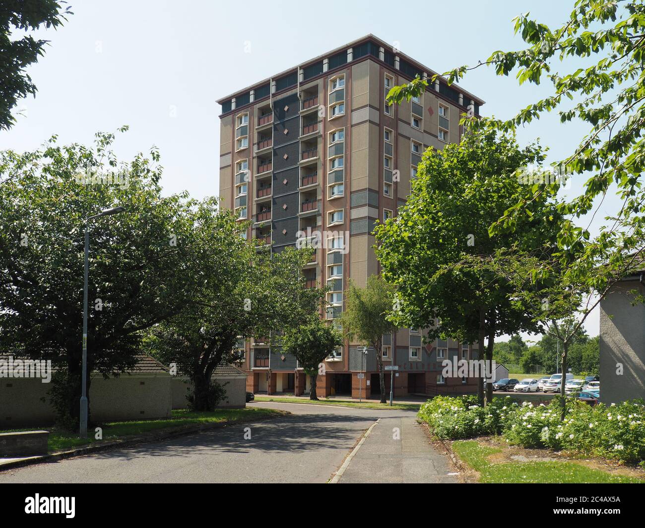 Calder Tower, Motherwell, in summer Stock Photo - Alamy
