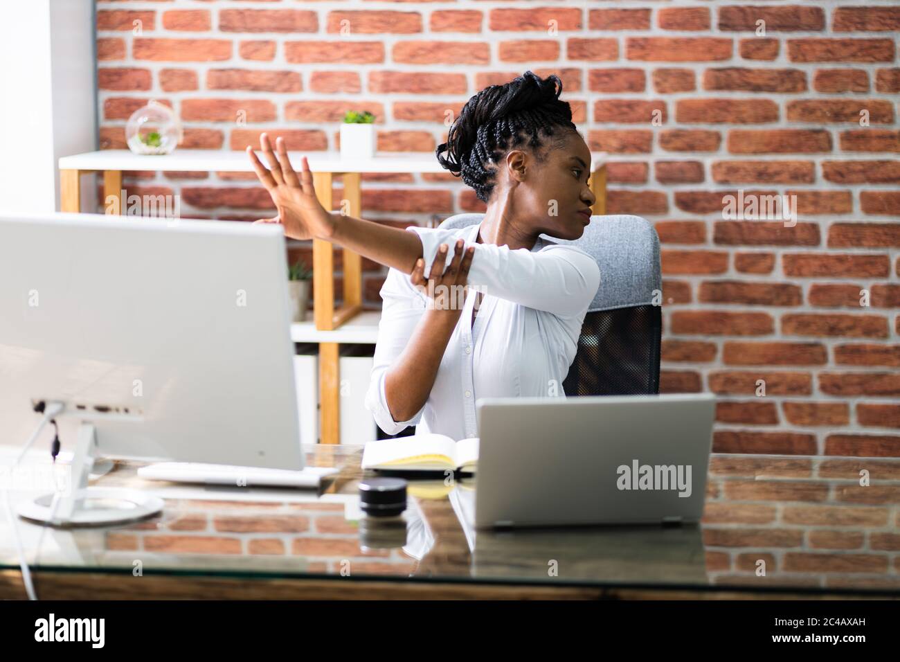 Smart Speaker Voice Assistant And Music Listening Stock Photo - Alamy