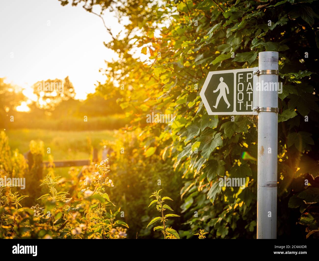 A public footpath sign Stock Photo - Alamy