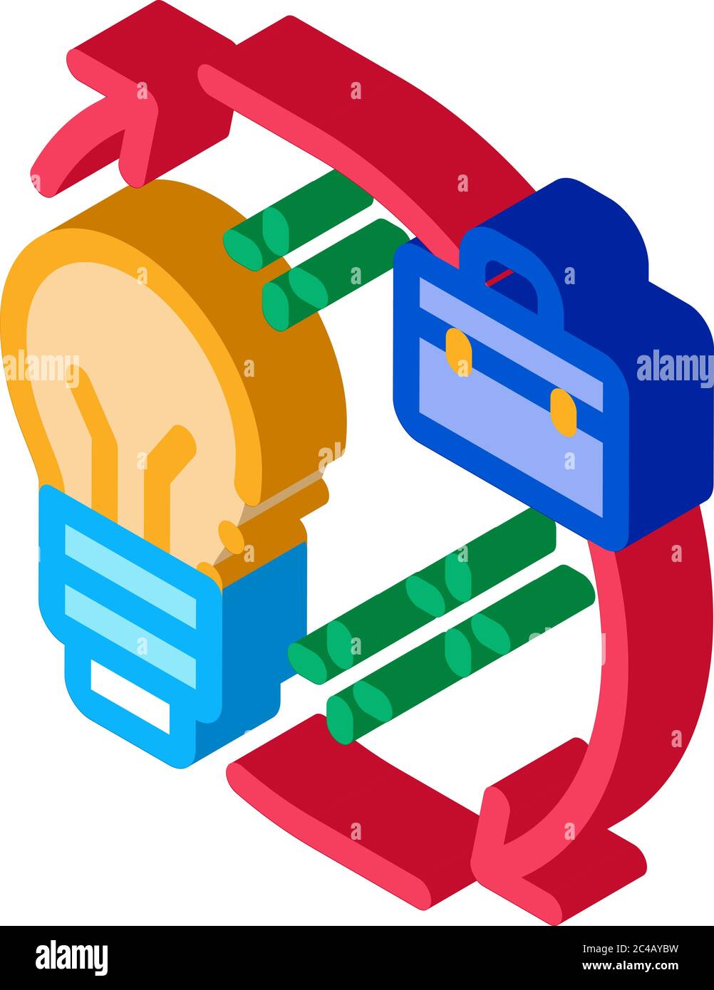 business idea circle arrows isometric icon vector illustration Stock ...