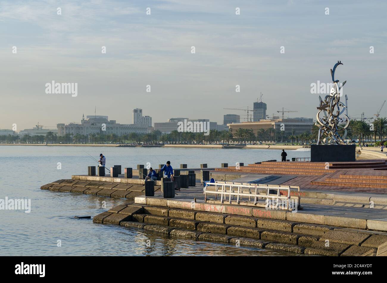 Calligraphy sculpture on the Corniche of Doha, Qatar Stock Photo - Alamy