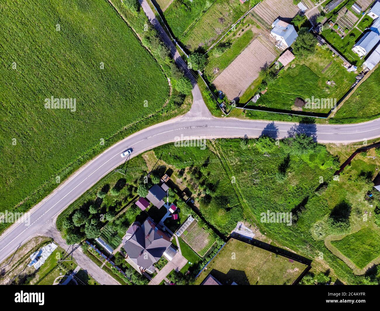 Aerial view russian country landscape hi-res stock photography and ...