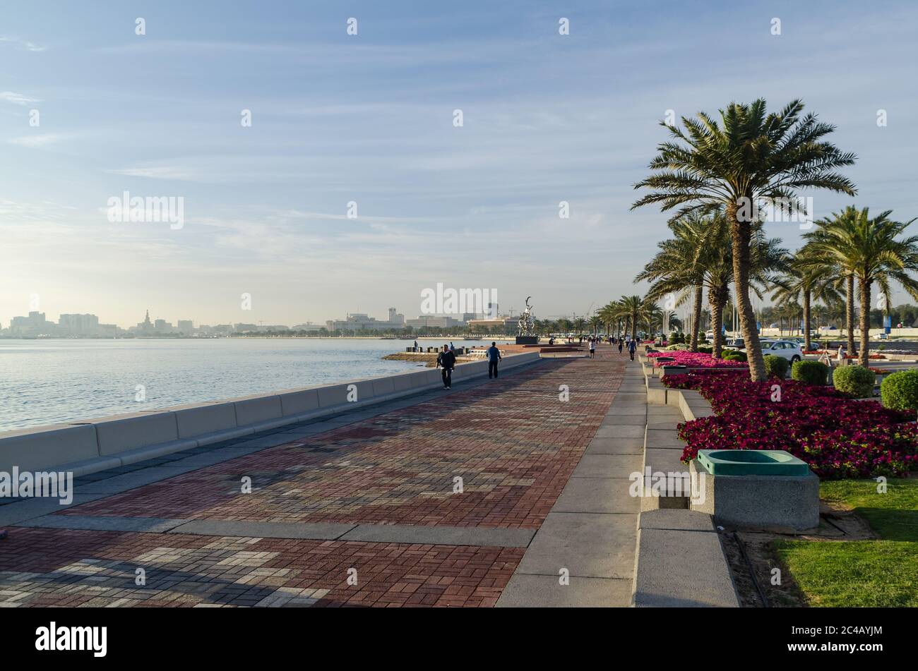 Corniche walk way Doha, Qatar Stock Photo - Alamy
