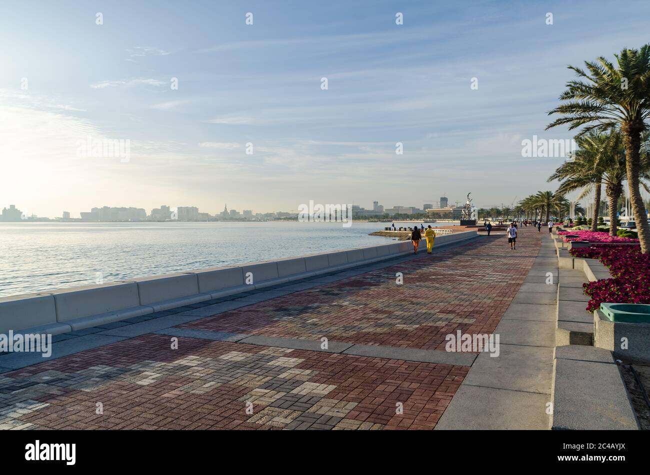 Corniche walk way Doha, Qatar Stock Photo - Alamy