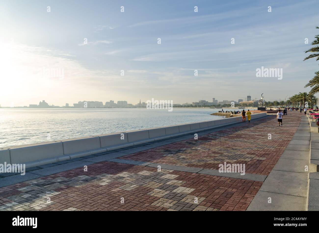 Corniche walk way Doha, Qatar Stock Photo - Alamy
