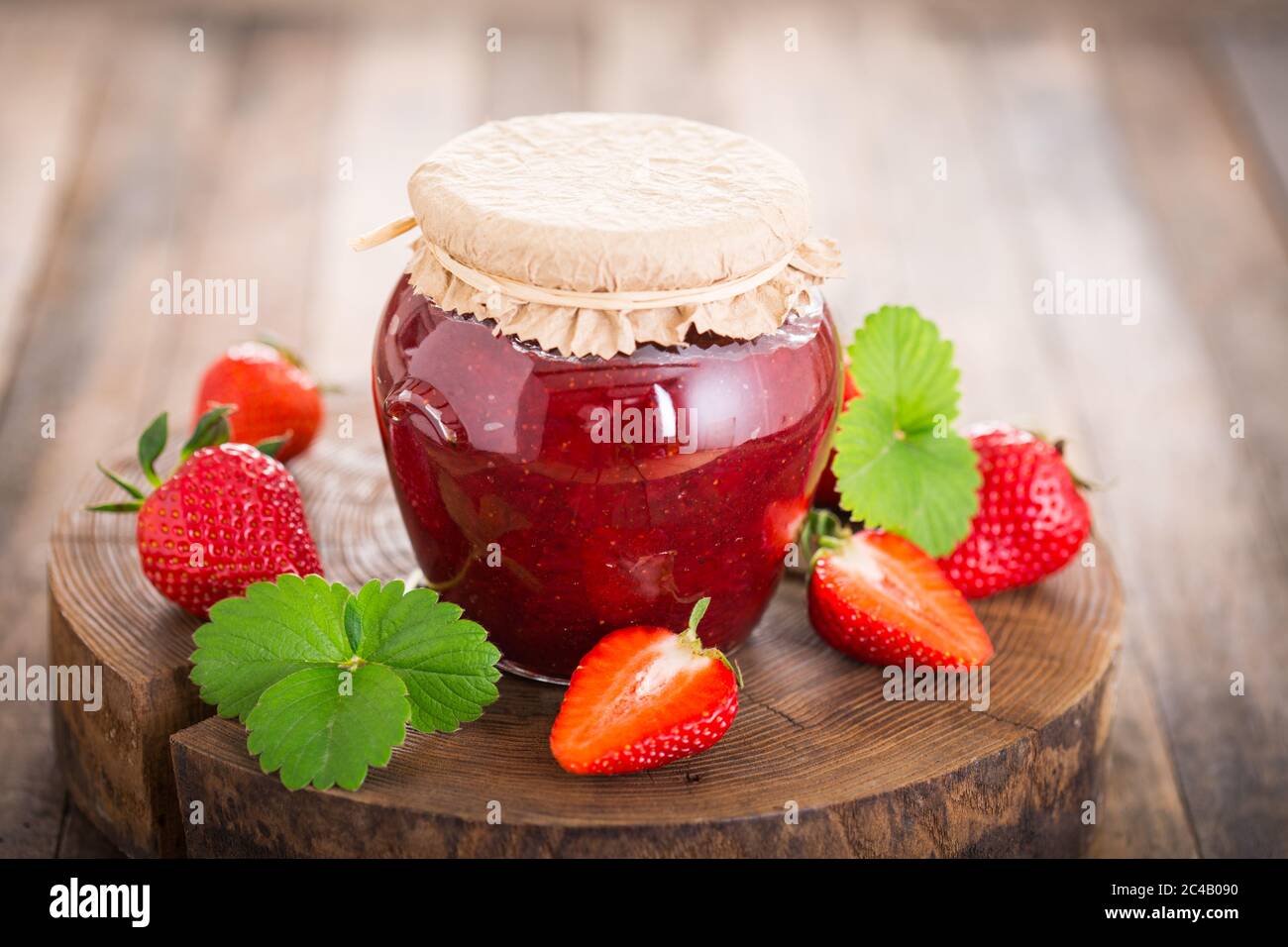 Strawberry jam in the jar Stock Photo - Alamy