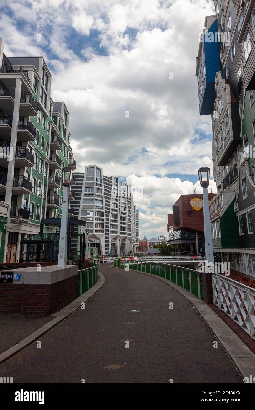 typical architecture of wooden multicolored houses in Zaandam ...