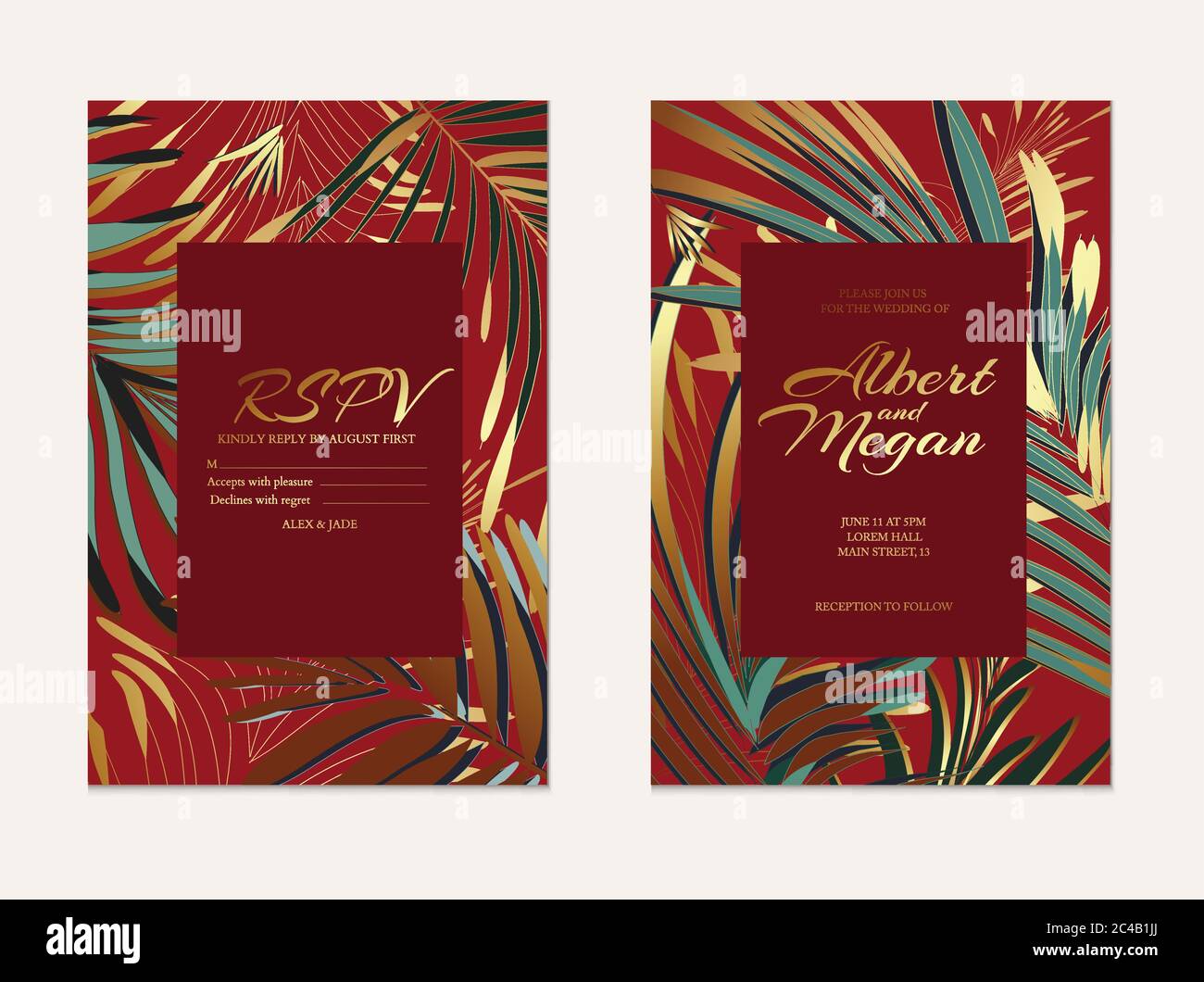 Gold And Red Background Wedding