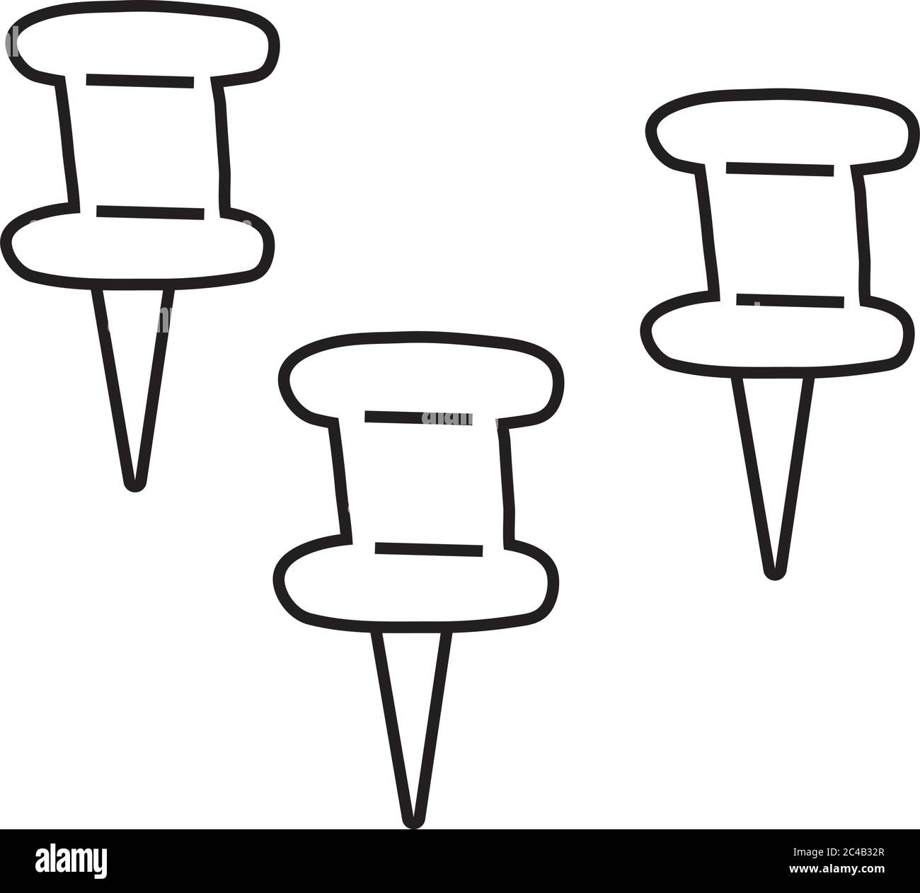 paper pins attach line style icons vector illustration design Stock ...