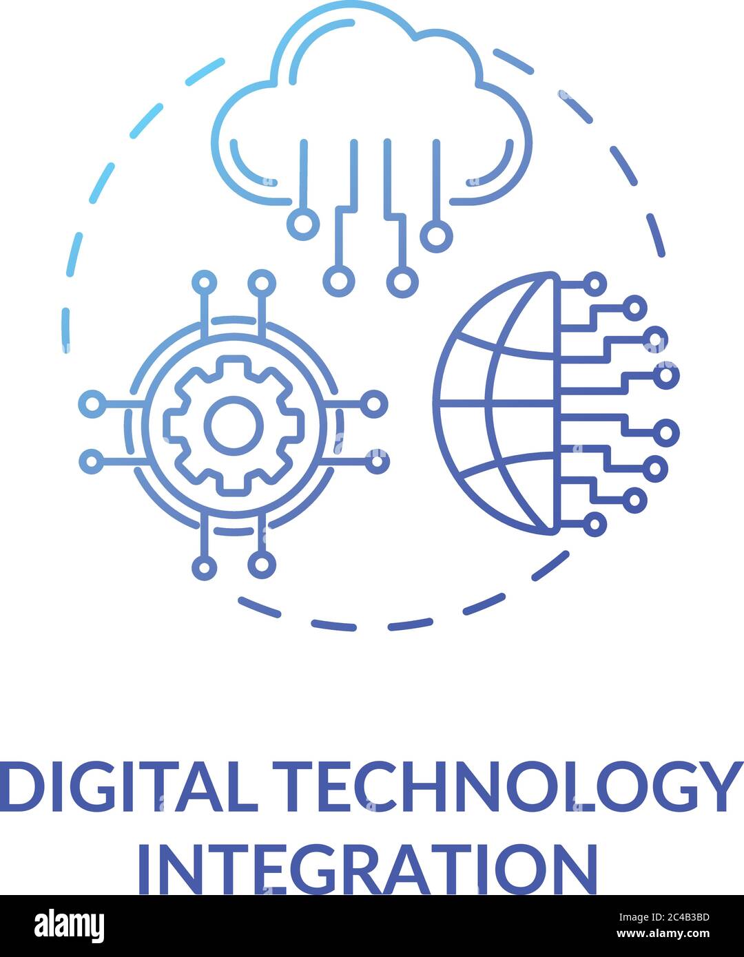 Digital technology integration blue gradient concept icon Stock Vector ... Digital technology integration blue gradient concept icon Stock Vector ...