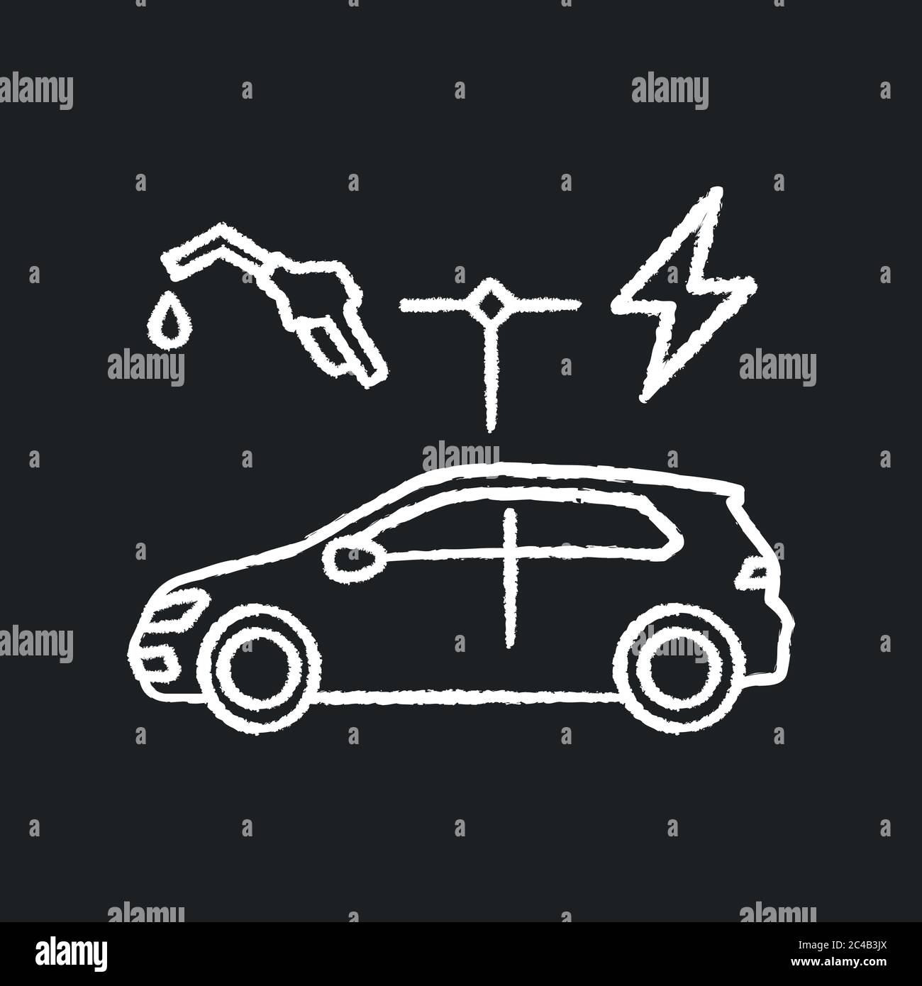 Hybrid car logo on Black and White Stock Photos & Images - Alamy