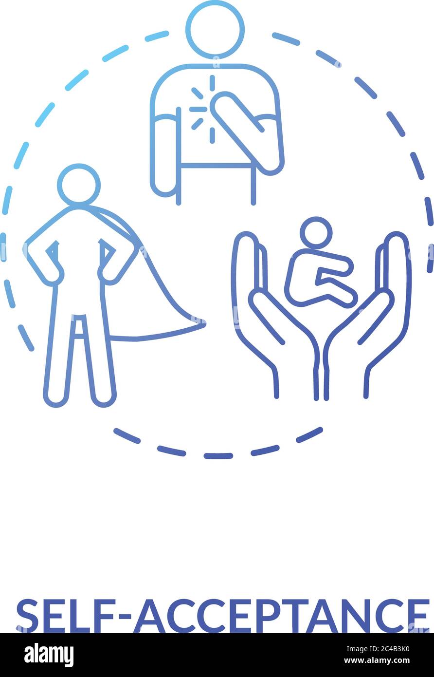 Self acceptance blue gradient concept icon Stock Vector Image & Art - Alamy