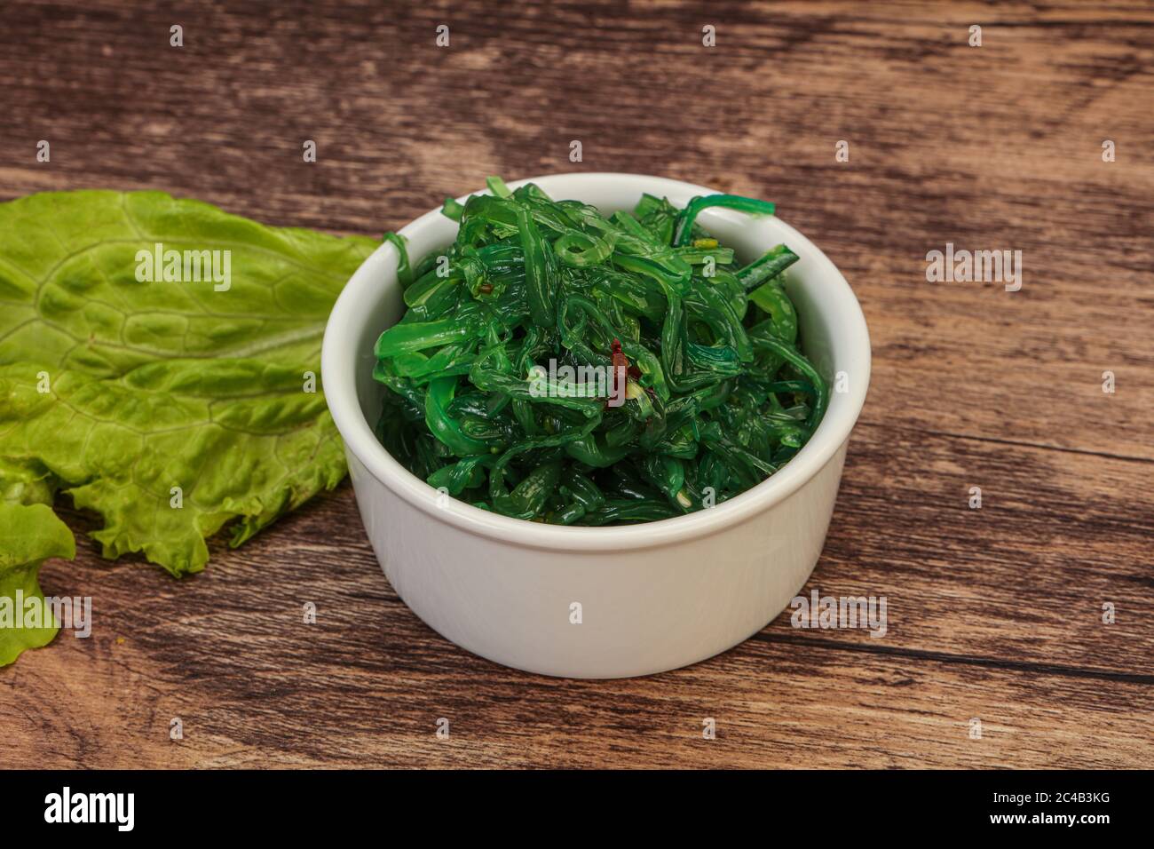 Green Chuka Seaweed Salad Isolated on White Background Top View. Wakame ...