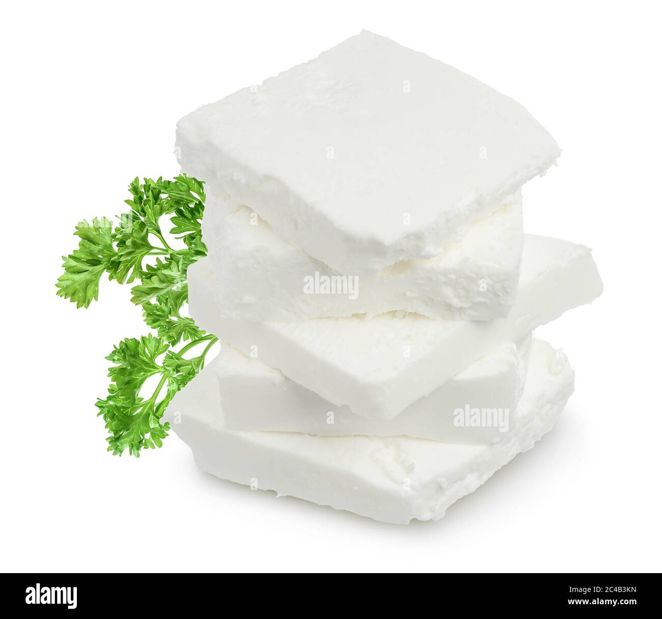 Feta cheese isolated on white background. With clipping path and full ...