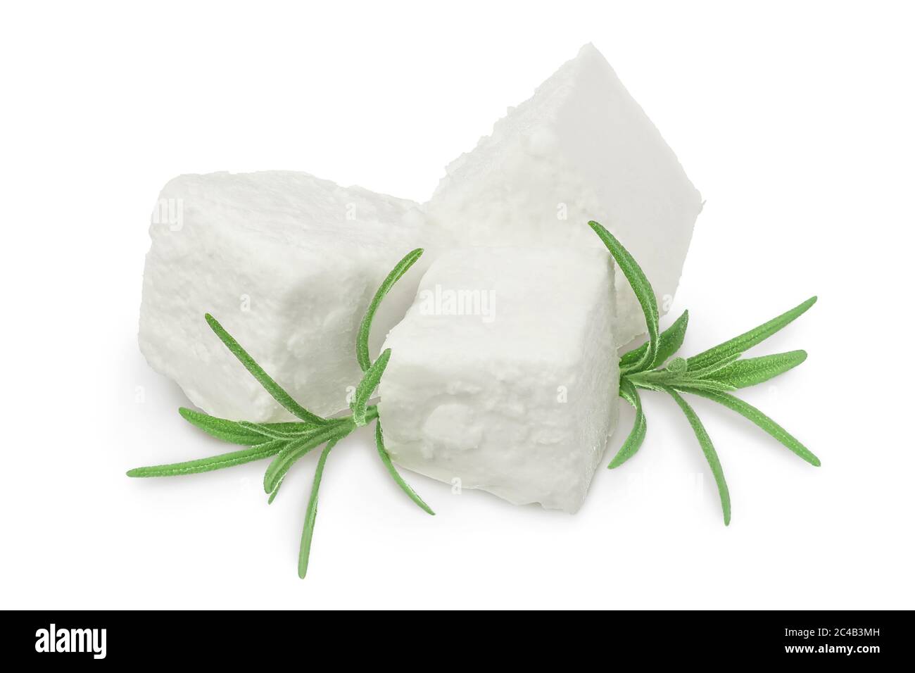 Feta cheese isolated on white background. With clipping path and full ...