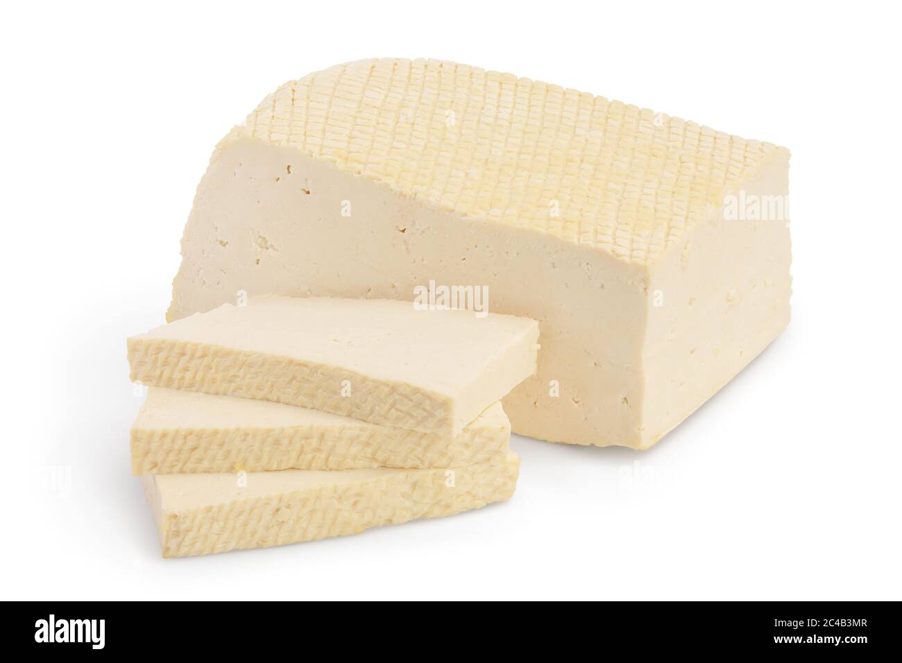 tofu cheese isolated on white background with clipping path and full ...