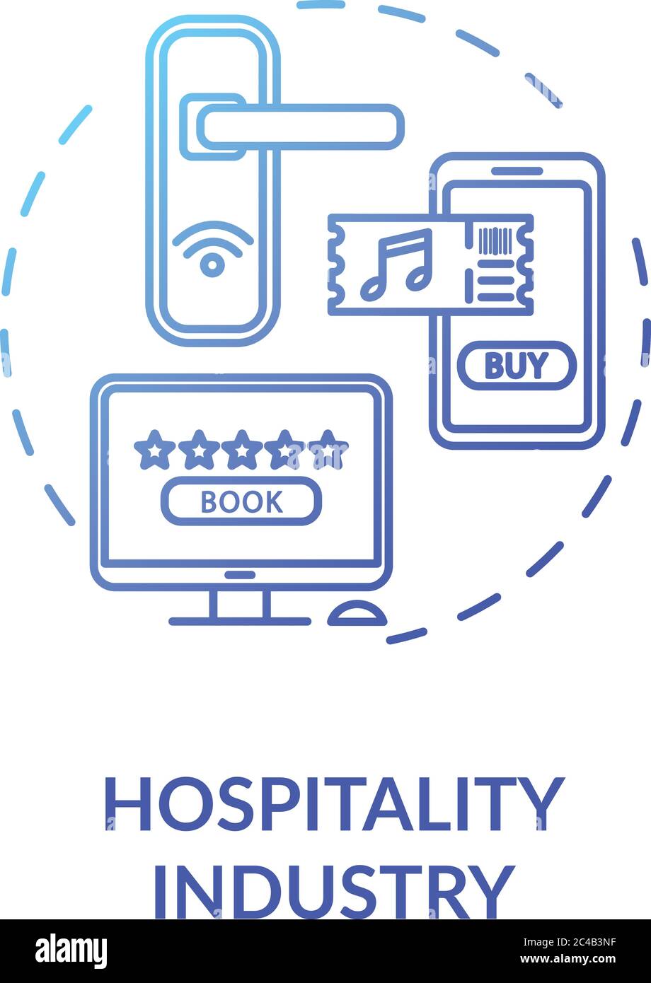 Hospitality industry blue gradient concept icon Stock Vector Image ...
