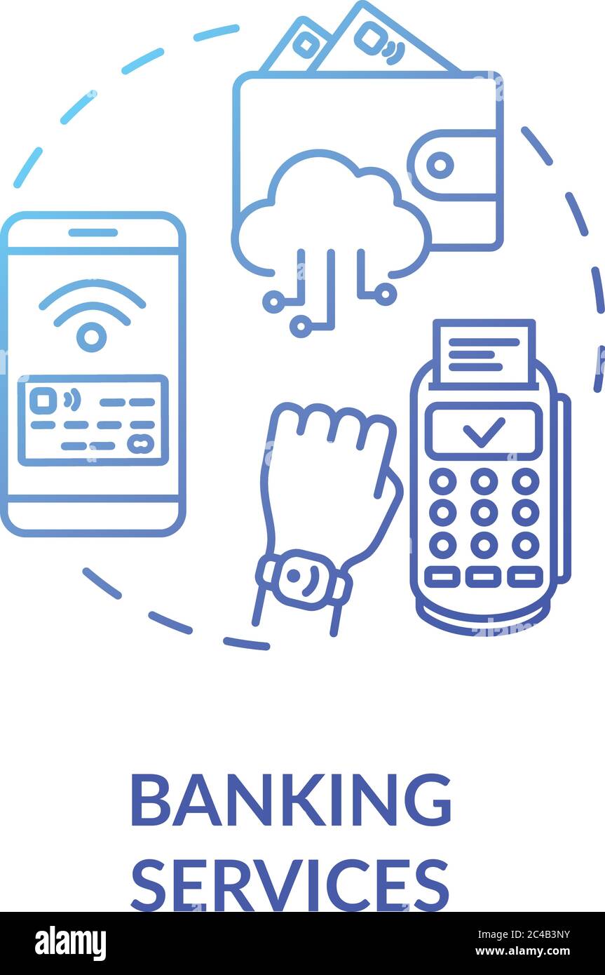 Banking services blue gradient concept icon Stock Vector Image & Art ...