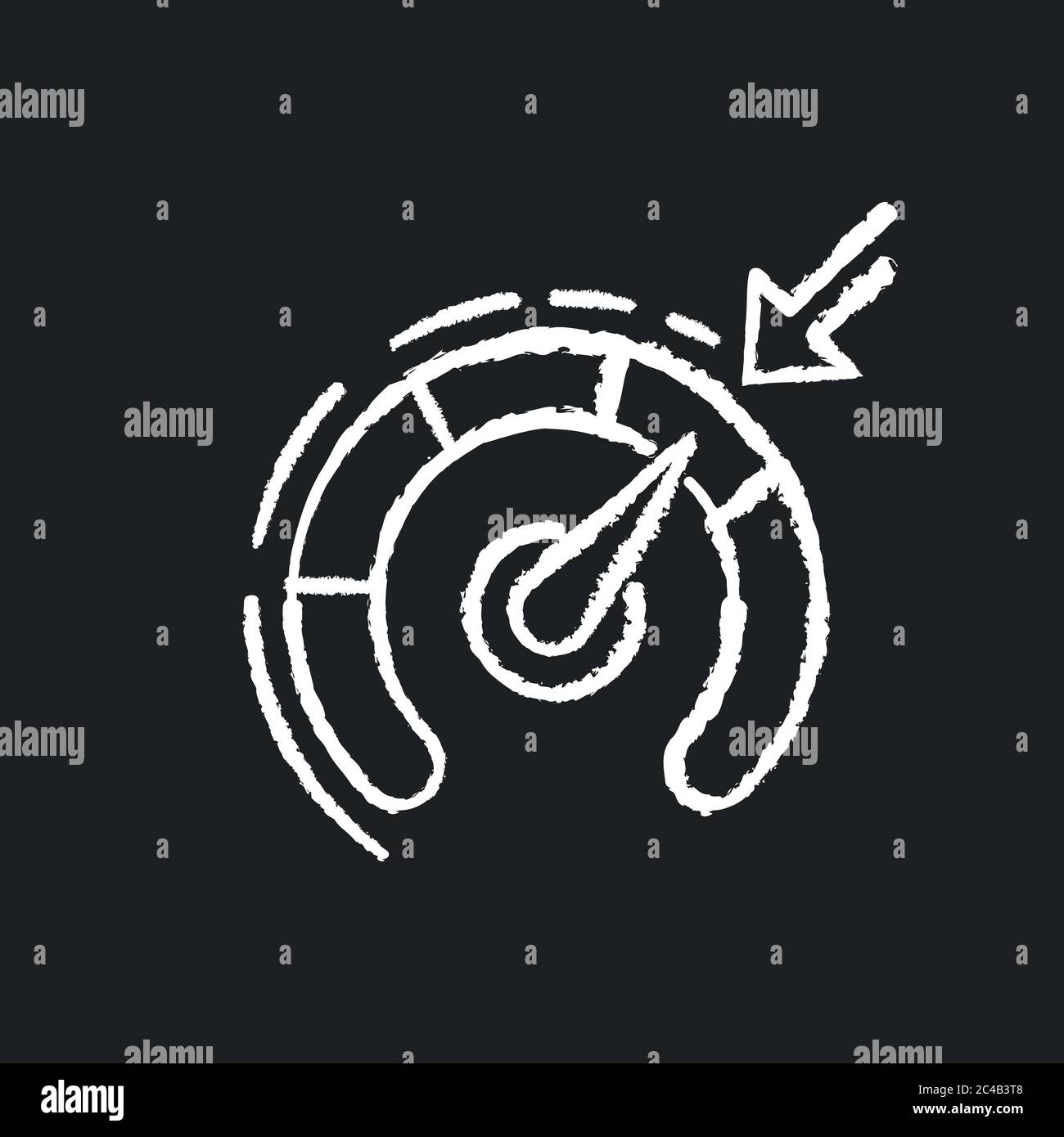 Cruise control chalk white icon on black background Stock Vector Image ...