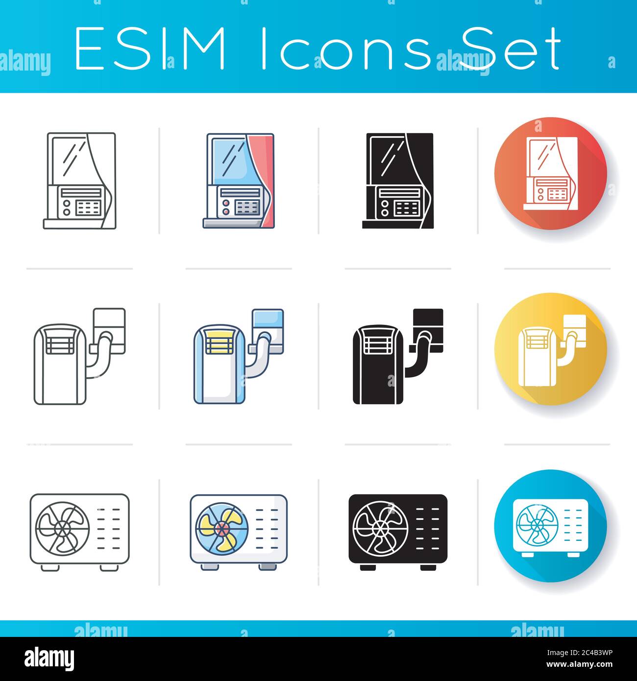 Air conditioning icons set Stock Vector Image & Art - Alamy