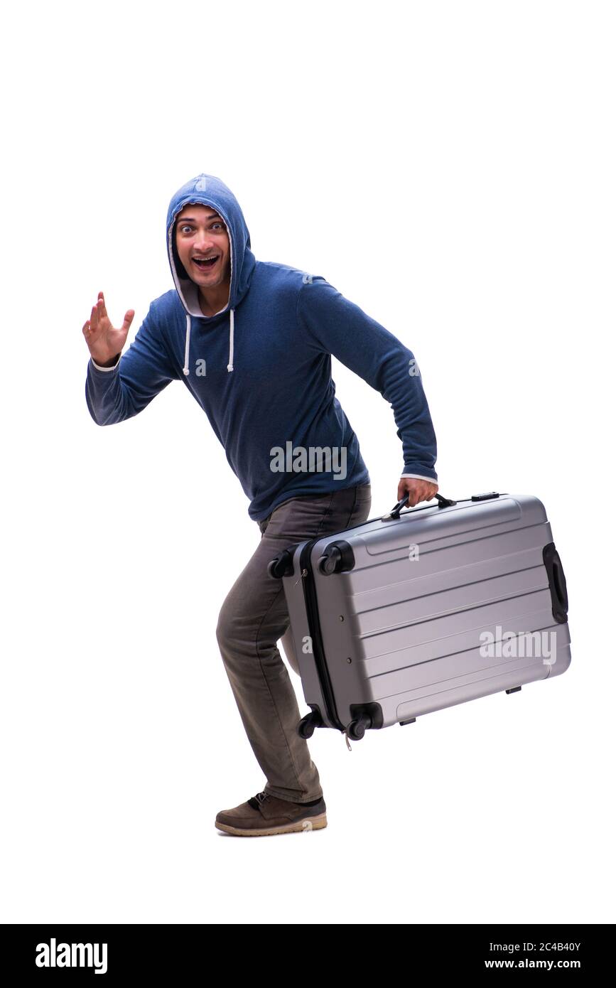 Young male bandit isolated on white background Stock Photo - Alamy