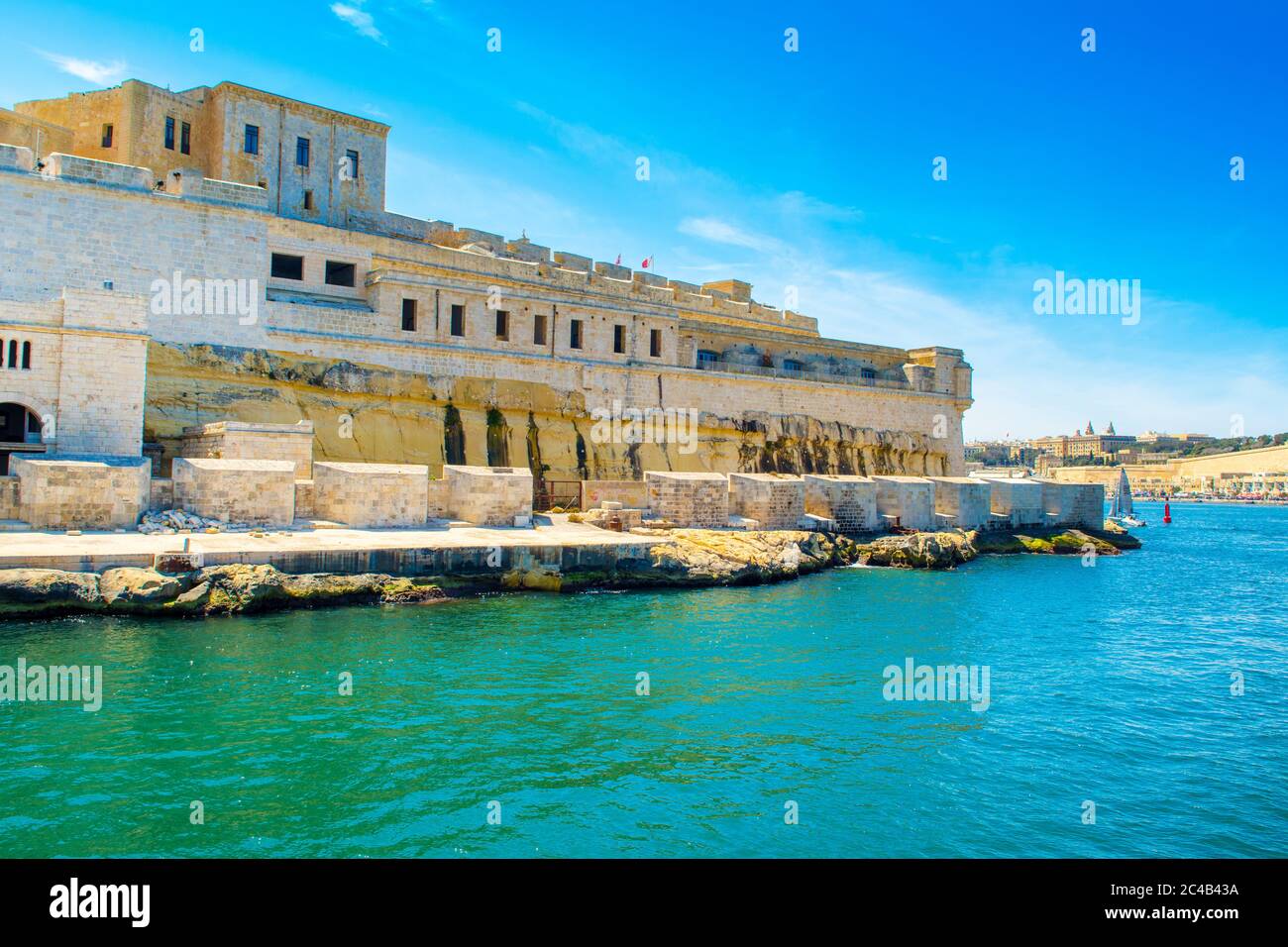 Birgu, Malta - 30 March 2019: Architectural details of the ...
