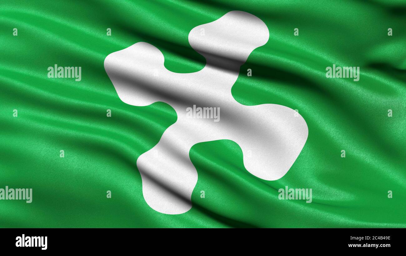Flag of the State of Lombardy, Italy, 3D illustration Stock Photo - Alamy