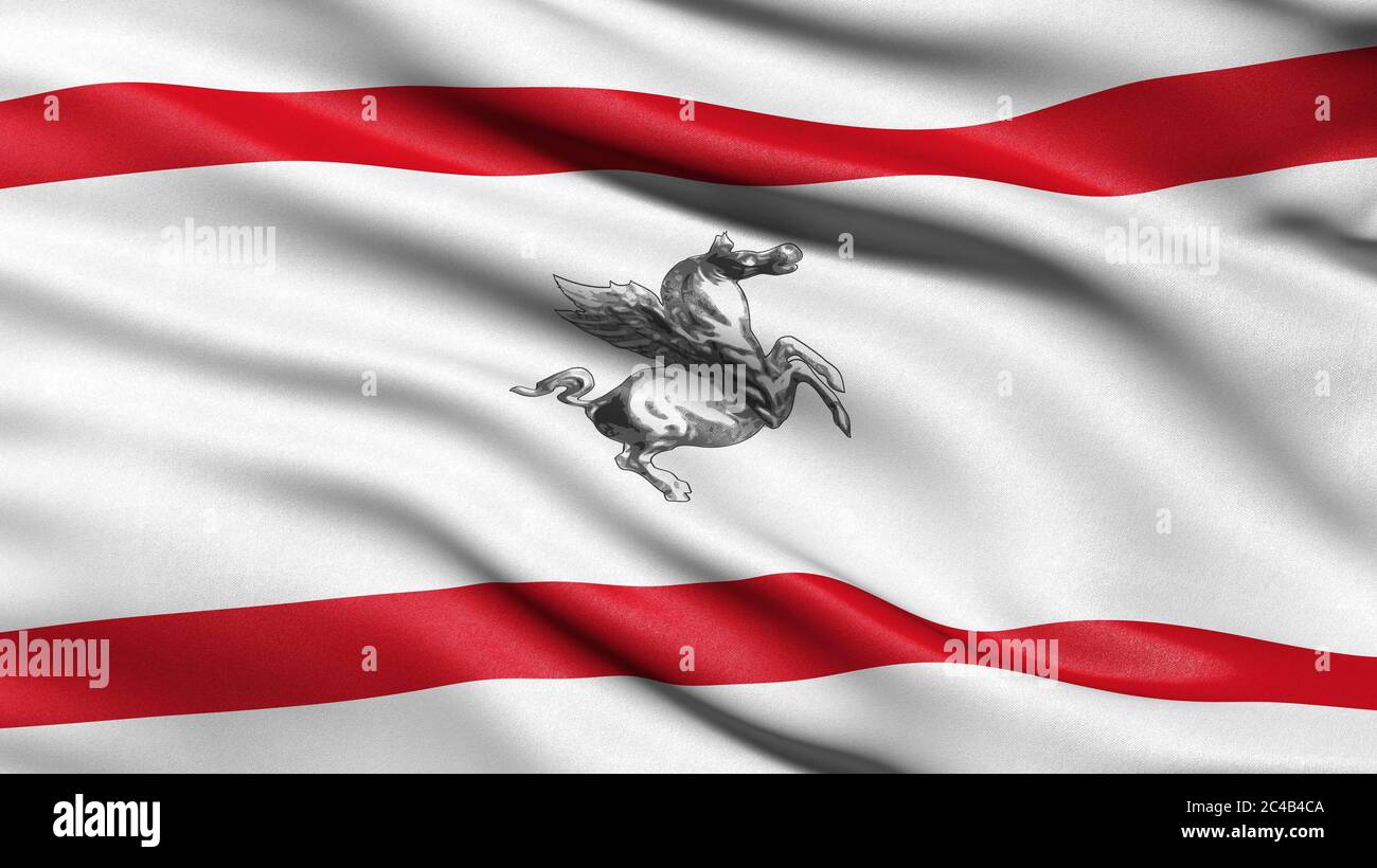 Flag of the State of Tuscany, Italy, 3D illustration Stock Photo - Alamy