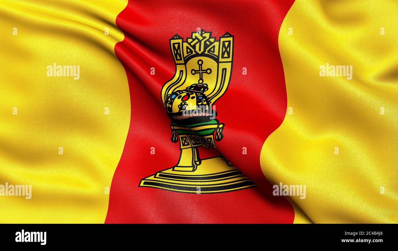 Flag of the Tver Administrative District, Russia, 3D illustration Stock ...