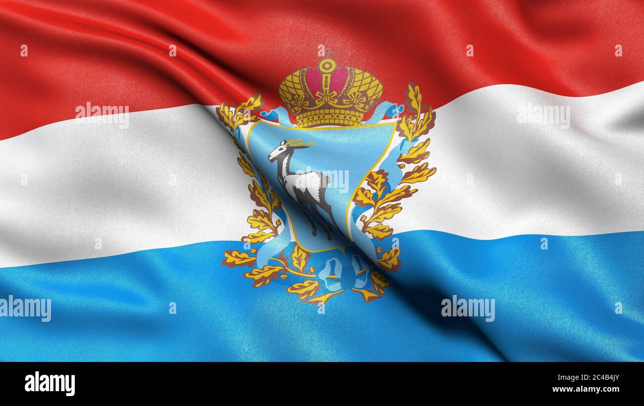Flag of Samara County, Russia, 3D illustration Stock Photo - Alamy