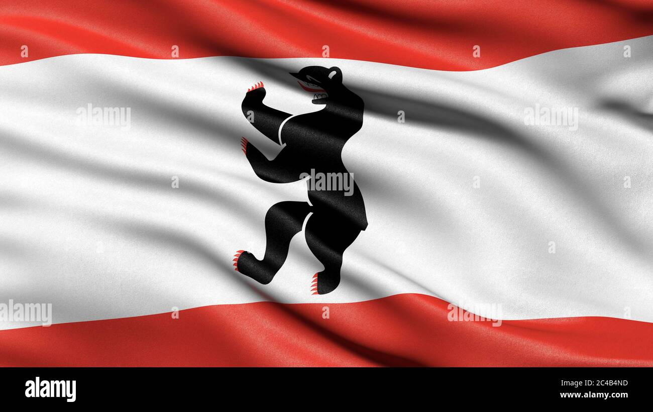 Flag of Berlin, Germany, 3-D illustration Stock Photo - Alamy