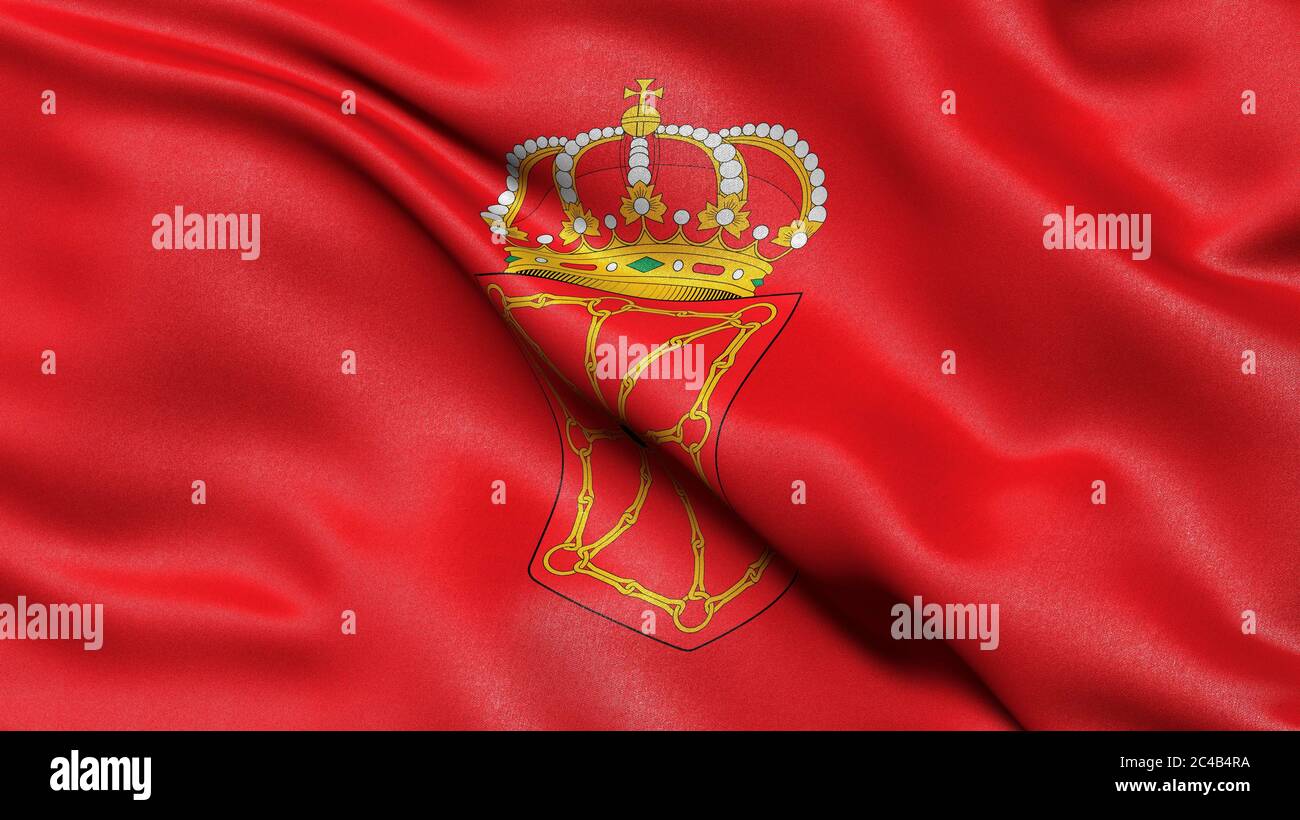 Flag of the region of Navarra, Spain, 3-D illustration Stock Photo - Alamy