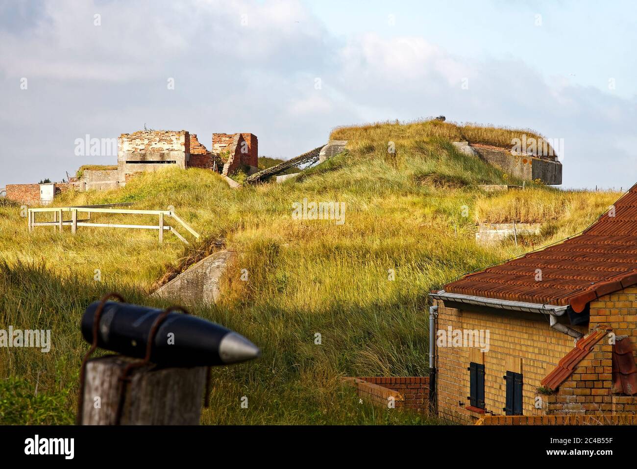 Atlantic Wall Open Air Museum; German; old military equipment, WW I and ...