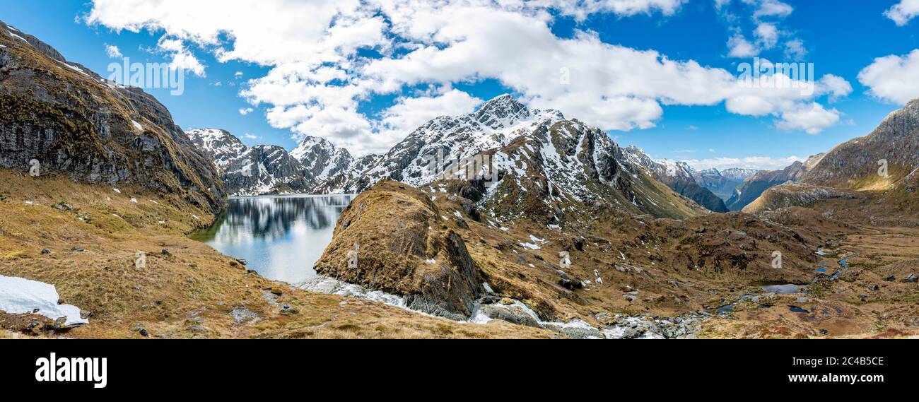 View into Route Burn Valley, Route Burn River tiling from Lake Harris ...
