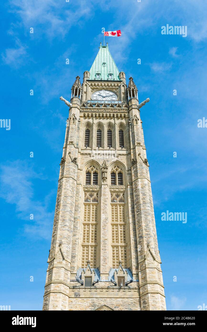 Peace Tower in the Canadian Parliament Building Centre Block ...