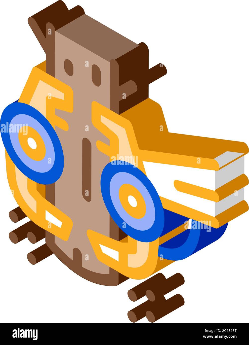 tree felling machine isometric icon vector illustration Stock Vector ...