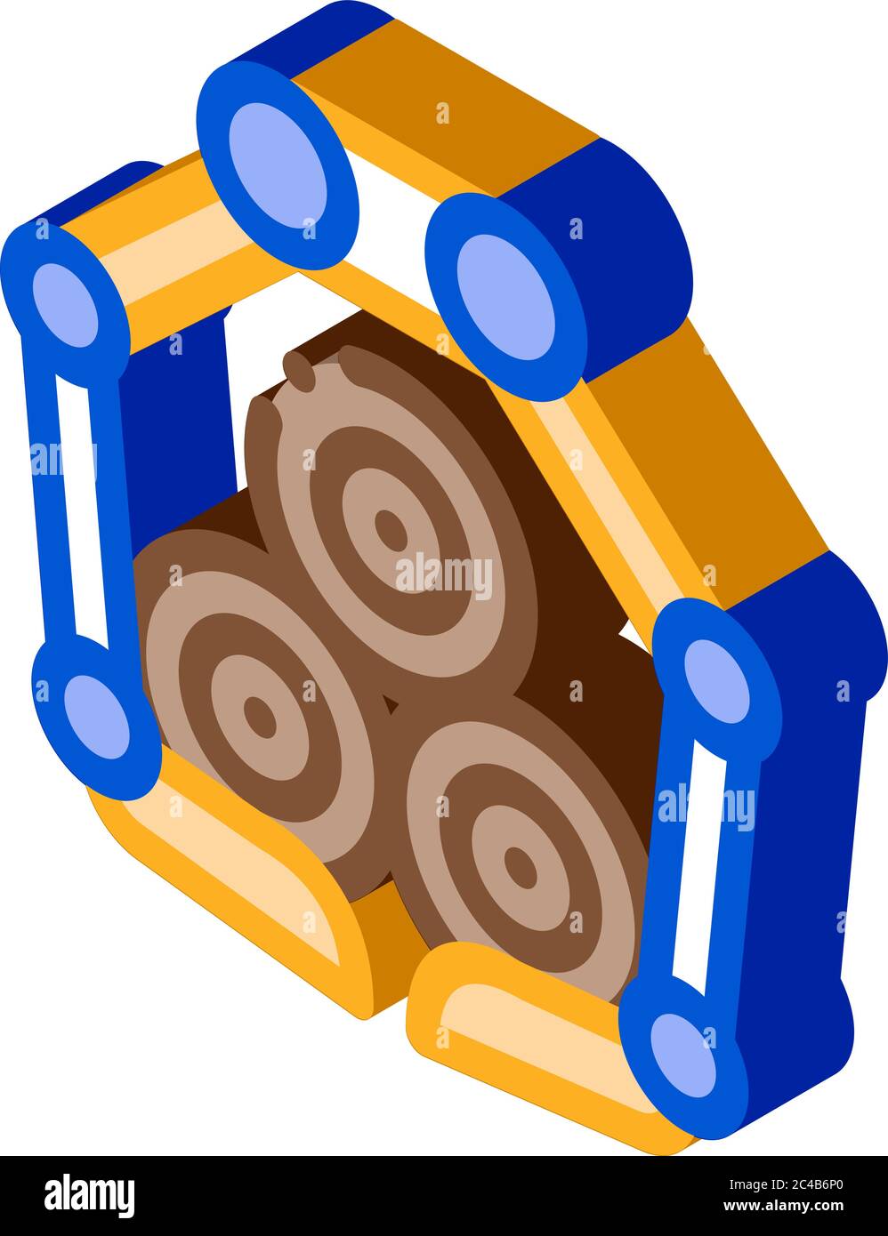 logging loading machine isometric icon vector illustration Stock Vector ...