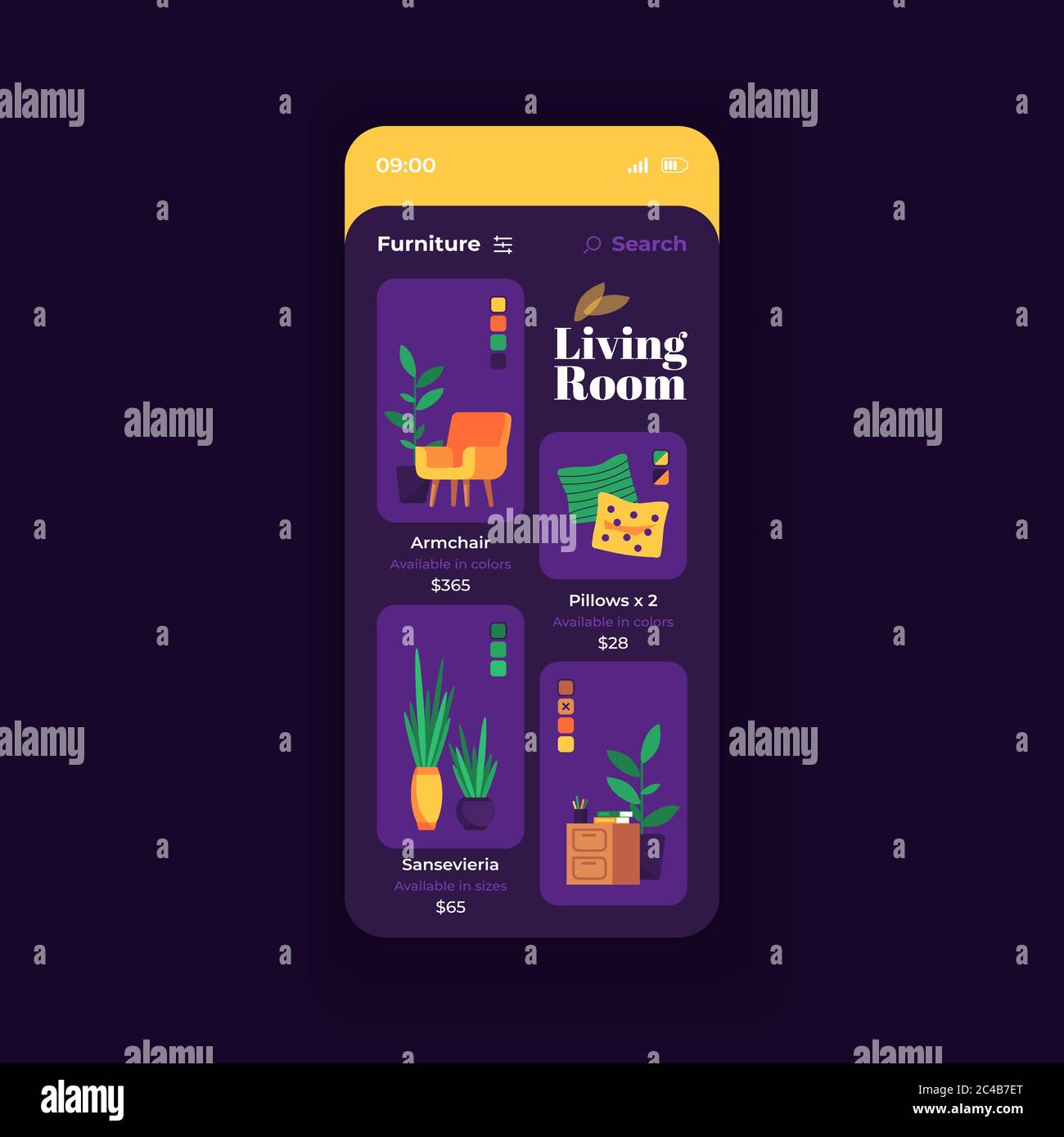 Furniture store app smartphone interface vector template Stock Vector ...