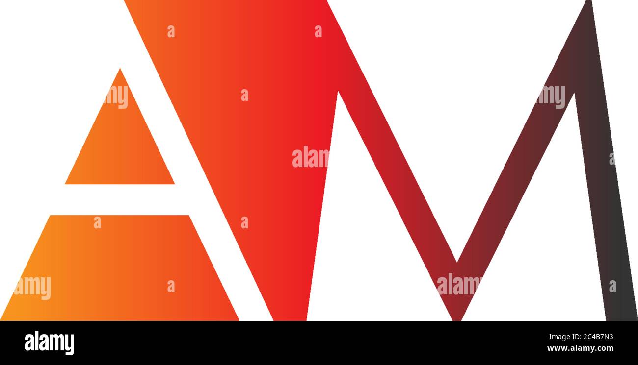 Letter AM logo combination, in gradations color Stock Vector Image ...