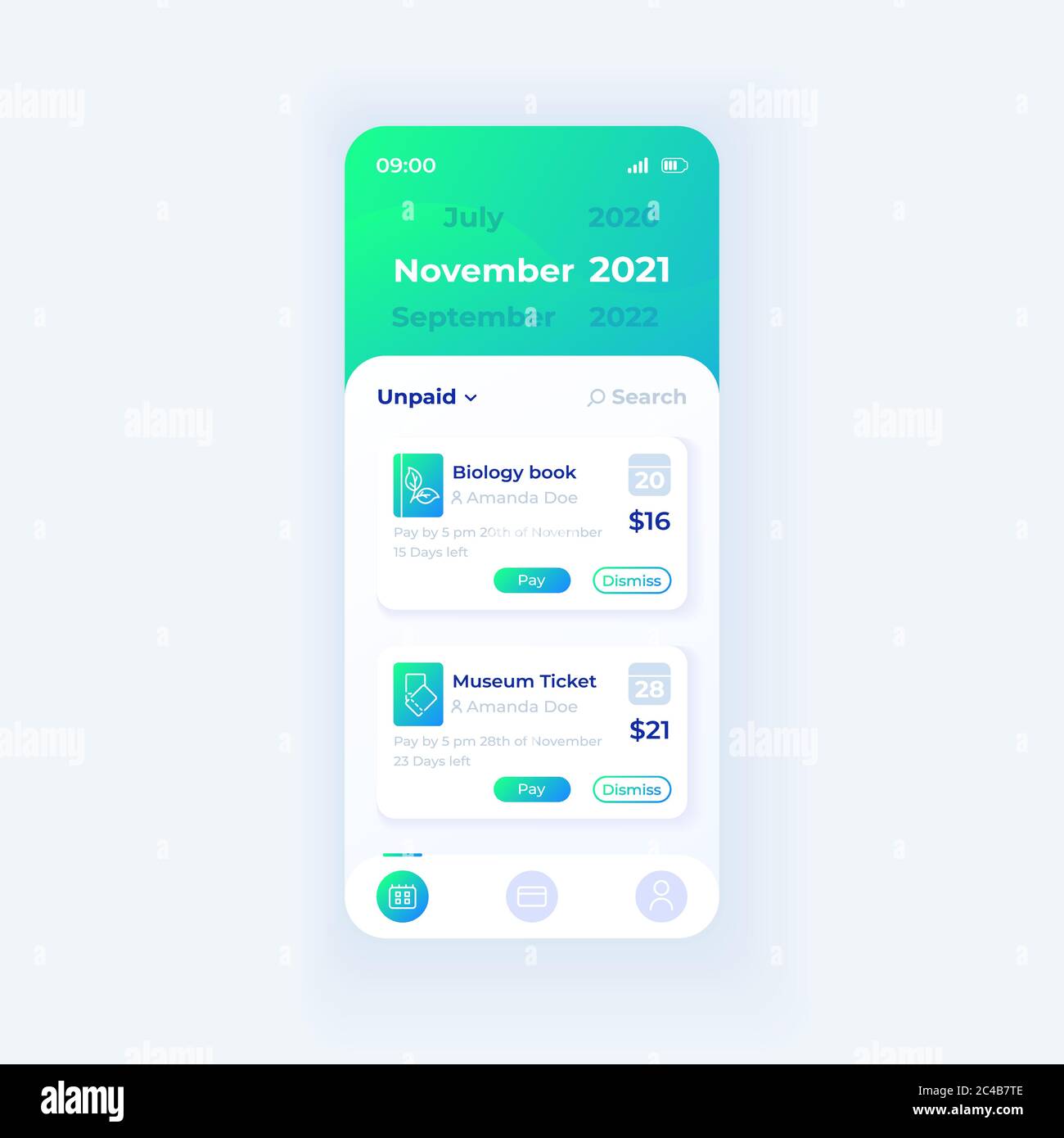 School fees payment app smartphone interface vector template Stock ...
