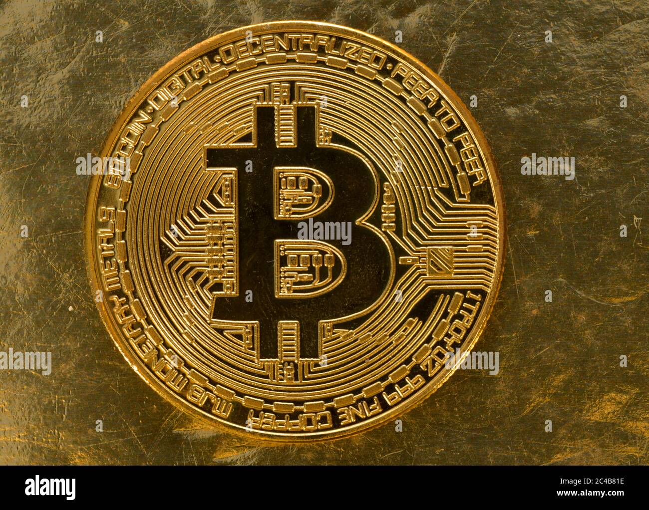 Symbol image digital currency, gold coin Bitcoin Stock Photo - Alamy