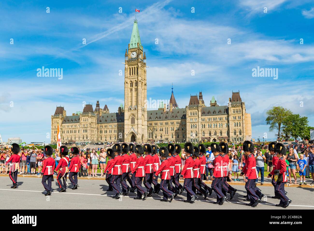 Changing of the guard in front of the Canadian Parliament Building Centre Block, Parliament Hill ...