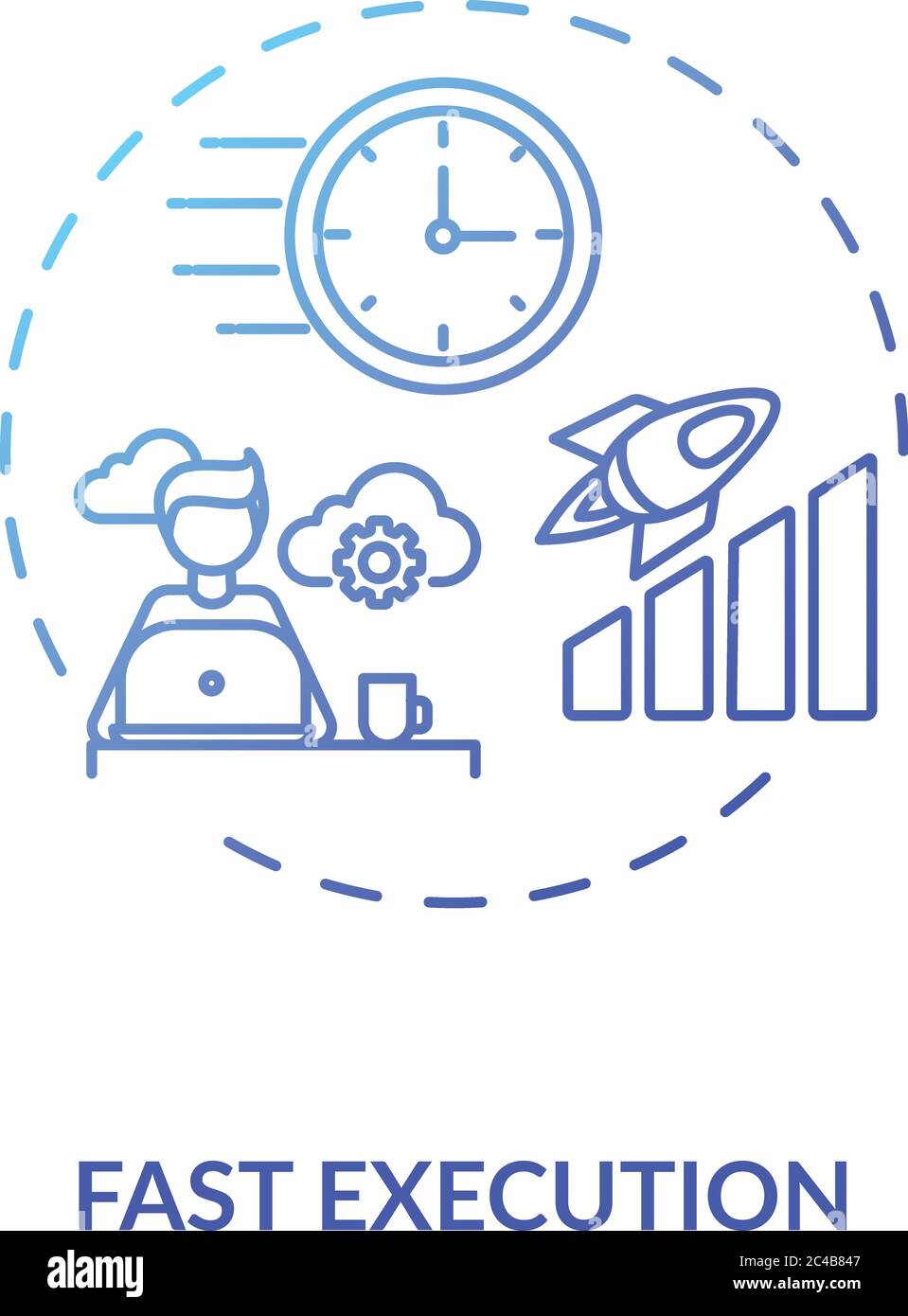 Fast execution blue gradient concept icon. Trading platform strategy ... Fast execution blue gradient concept icon. Trading platform strategy ...
