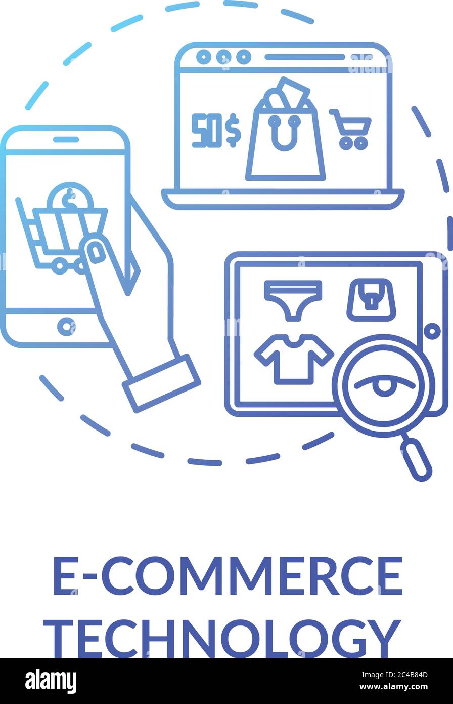 Ecommerce technology blue gradient concept icon Stock Vector Image ...